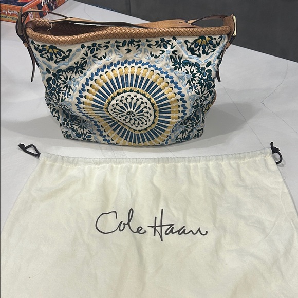 Cole Haan | Bags | Cole Haan Womens Sierra Embroidery Sp6 Blue And ...